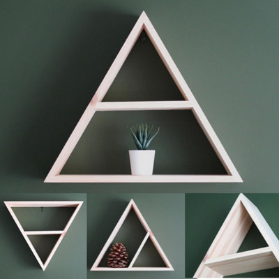 Woodeedoo Upright Triangle Wooden Shelf Nordic Style Display Unit for ...