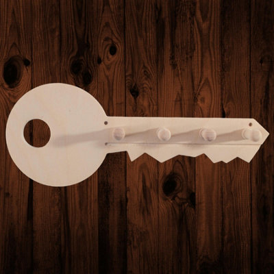 Woodeedoo Wall Mounted Wooden Key Hooks Key Shaped Key Holder Entryway ...