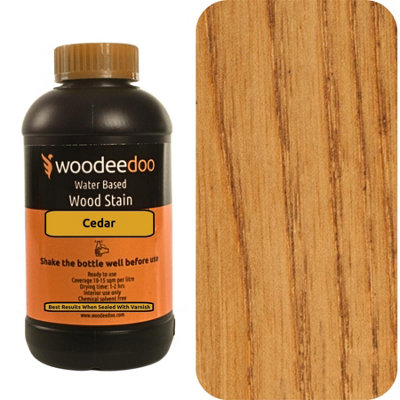 Woodeedoo Water-Based Wood Stain Dye - Cedar - 1L - Ready To Use Quick Dry