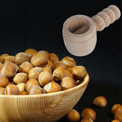 Woodeedoo Wooden Nut Cracker Beech Wood Screw Press Barrel Style Manual ...