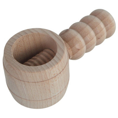 Woodeedoo Wooden Nut Cracker Pack of 3 Beech Wood Screw Press Barrel ...
