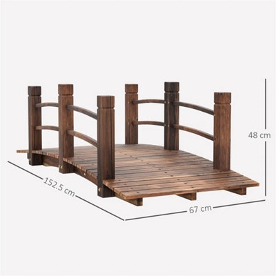 Wooden Arc Garden Bridge Outdoor Pond Walkway