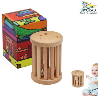 Wooden Baby Rattle Toy Handheld Early Education Fiddle Toy for Infant ...