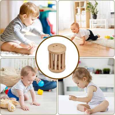 Wooden Baby Rattle Toy Handheld Early Education Fiddle Toy for Infant ...