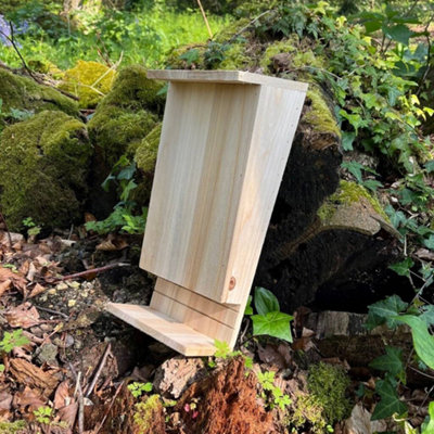 Wooden Bat Box House Rooster Nest with Landing Perch (Set of 3)