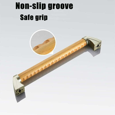 Wooden Bathroom Grab Bar, Waterproof Non Slip Safety Grab Bars For ...