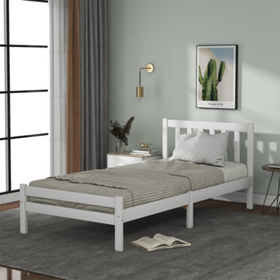 Wooden Bed Frame, Single Bed 3ft Solid Wooden Bed Frame, Bedroom ...