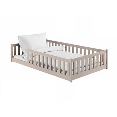 WOODEN BED OTIS EU SMALL DOUBLE - CASHMERE PINE, LOW-PROFILE SECURE BED ...