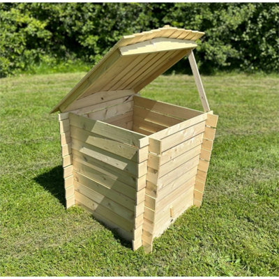 Wooden Beehive Slatted Garden Composter Wood Compost Bin(74cm x 80cm)