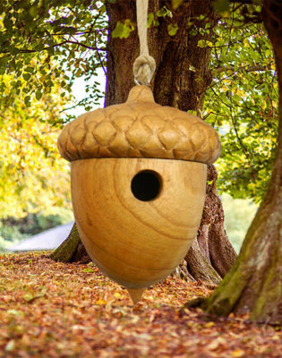 Wooden Bird House Nesting Box - Acorn
