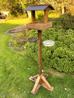 Wooden Bird Table Garden Bird Feeding Station House Heavy Duty 1.6m High