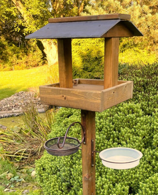 Wooden Bird Table Garden Bird Feeding Station House Heavy Duty 1.6m High