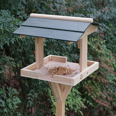 Wooden Bird Table Traditional Freestanding Bird Feeding Table