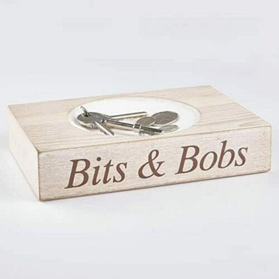 Wooden Bits And Bobs Holder Tray Home Office Decoration Organiser Storage at B&Q