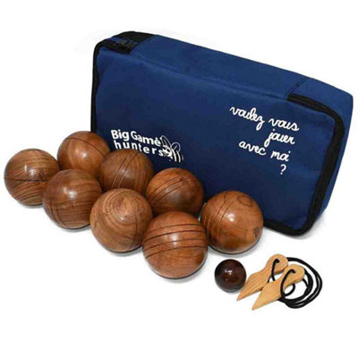 Wooden Boules Set - Pétanque - Deluxe Game Set - 8 Solid Engraved Balls ...
