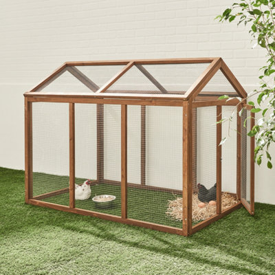 Wooden chicken run for 3 chickens Natural - sweeek