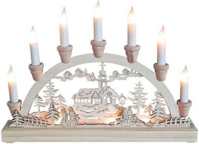 Wooden Christmas Candle Light Bridge with 07 LED Lights | DIY at B&Q
