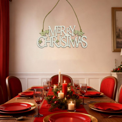 Wooden Christmas Table Sign, Merry Christmas Sign & Xmas Tabletop ...