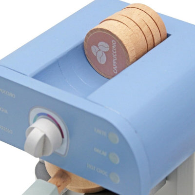 WOODEN COFFEE MACHINE BARISTA PLAY SET FOR KIDS PRETEND KITCHEN TOY ...