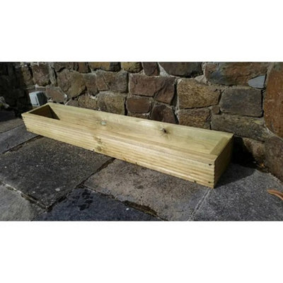 Wooden Decking Garden Trough Planter Window Box 15cm high x 20cm wide ...