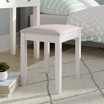 Wooden Dressing Table Stool with Cream Padded SEAT | DIY at B&Q