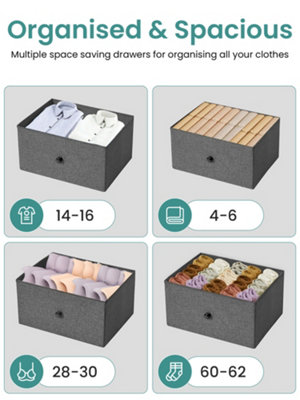 WOODEN Effects Chest Of Drawers With Metal Frame, 5 Large Deep Fabric ...