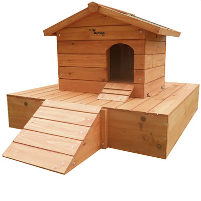 Wooden Floating Duck House Platform Wood Nesting Pond