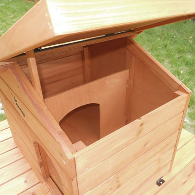 Wooden Floating Duck House Platform Wood Nesting Pond