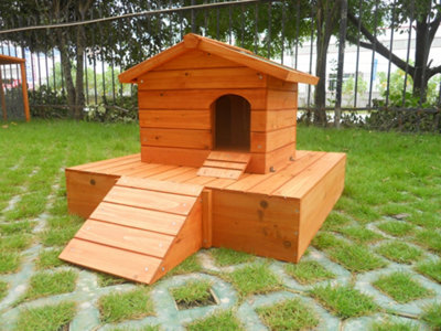 Wooden Floating Duck House Platform Wood Nesting Pond