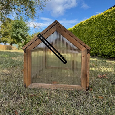 Wooden Framed Polycarbonate Apex Cold Frame Growhouse Mini Greenhouse ...