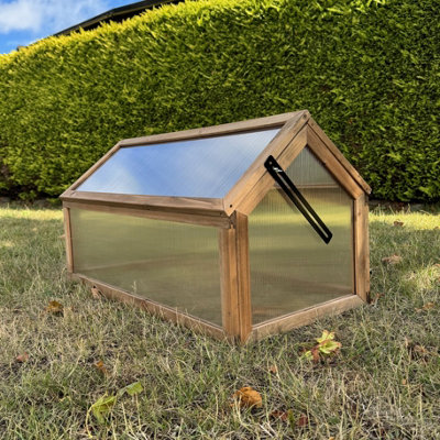 Wooden Framed Polycarbonate Apex Cold Frame Growhouse Mini Greenhouse ...