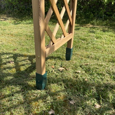 Wooden Garden Arch (Tan) with Ground Spikes