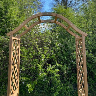 Wooden Garden Arch with Curved Top (Tan)