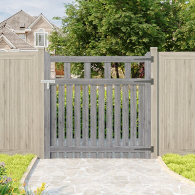 Wooden Garden Fence Gate Pedestrian Outdoor Door, Freestanding, 120cm x ...