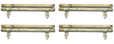 Wooden Garden Fixed Horizontal Panels Log Roll Border Lawn Edging 140mm ...