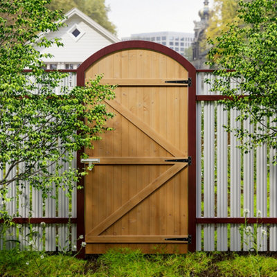 WOODEN GARDEN GATE SEMI SIDE OPENING PINE 90CM W X 180CM H