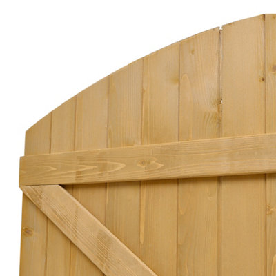 WOODEN GARDEN GATE SEMI SIDE OPENING PINE 90CM W X 180CM H