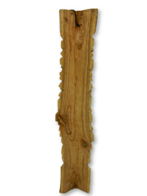 Wooden Green Man Carving - Hand Carved Half Tree Log - Man Of The Woods ...