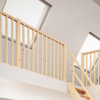 Wooden Handrail Banister Kit 1.5m Madeira