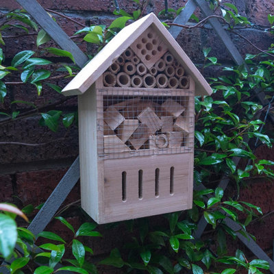 Wooden Insect House - Freestanding or Wall Mounted Garden Bug Hotel ...