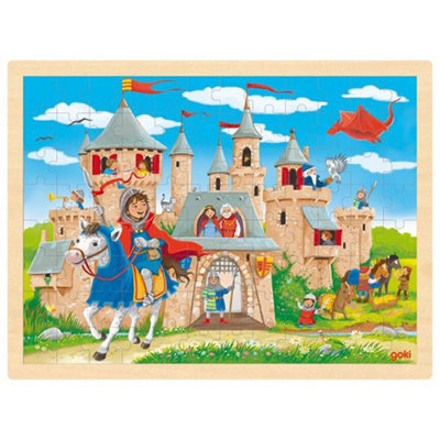 Wooden Jigsaw Puzzle Knights Castle Childrens 96 Piece Activity Toy Set ...