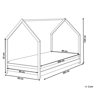 Wooden Kids House Bed EU Single Size Pastel Pink APPY
