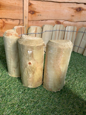 Wooden Lawn Log Roll Edging (H)15cm x (L)180cm x (D)5cm