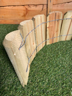 Wooden Lawn Log Roll Edging (H)15cm x (L)180cm x (D)5cm