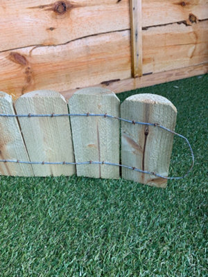 Wooden Lawn Log Roll Edging (H)15cm x (L)180cm x (D)5cm