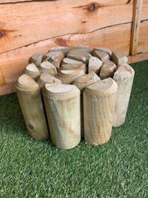 Wooden Lawn Log Roll Edging (H)15cm x (L)180cm x (D)5cm