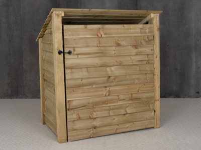Shop Wooden log store (roof sloping back) with door W-119cm, H-126cm, D ...