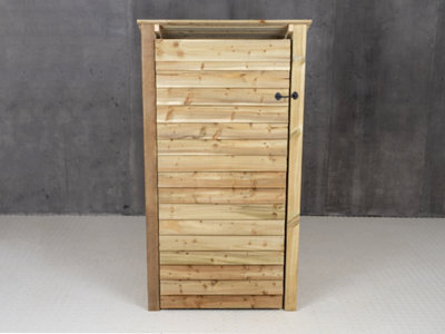 Wooden log store (roof sloping back) with door W-99cm, H-180cm, D-88cm ...