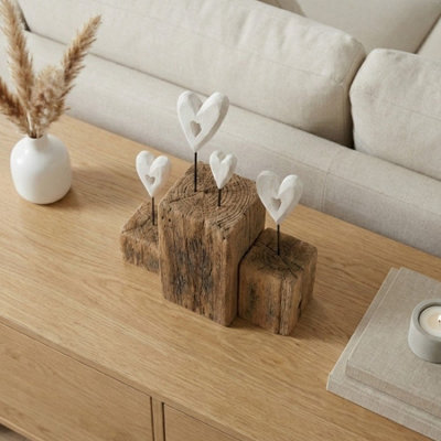 Wooden Love Hearts On Blocks Chic