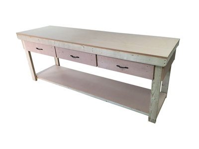 Wooden MDF top workbench, tool cabinet with drawers (V.1) (H-90cm, D ...